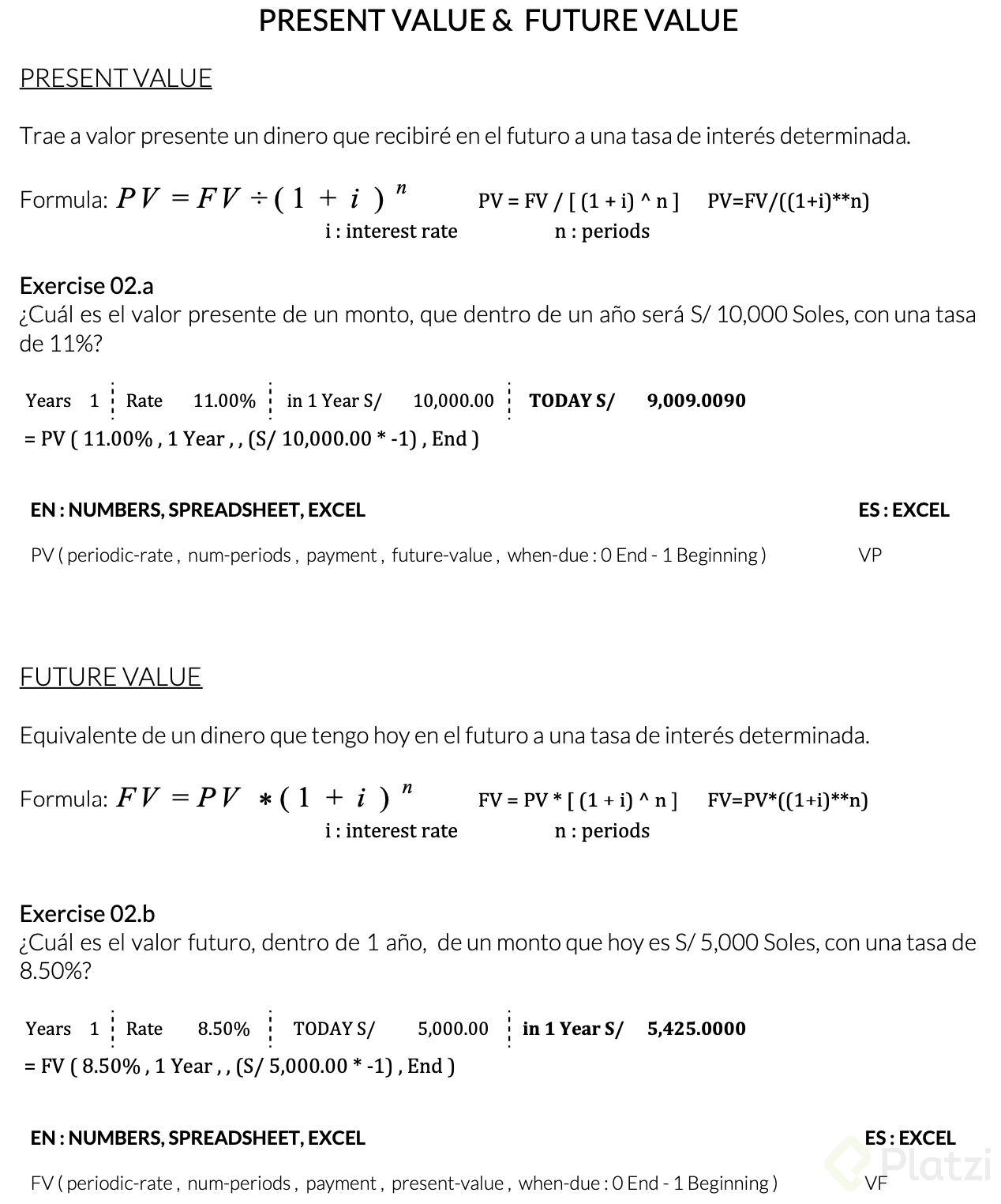 Valor Presente y Valor Futuro